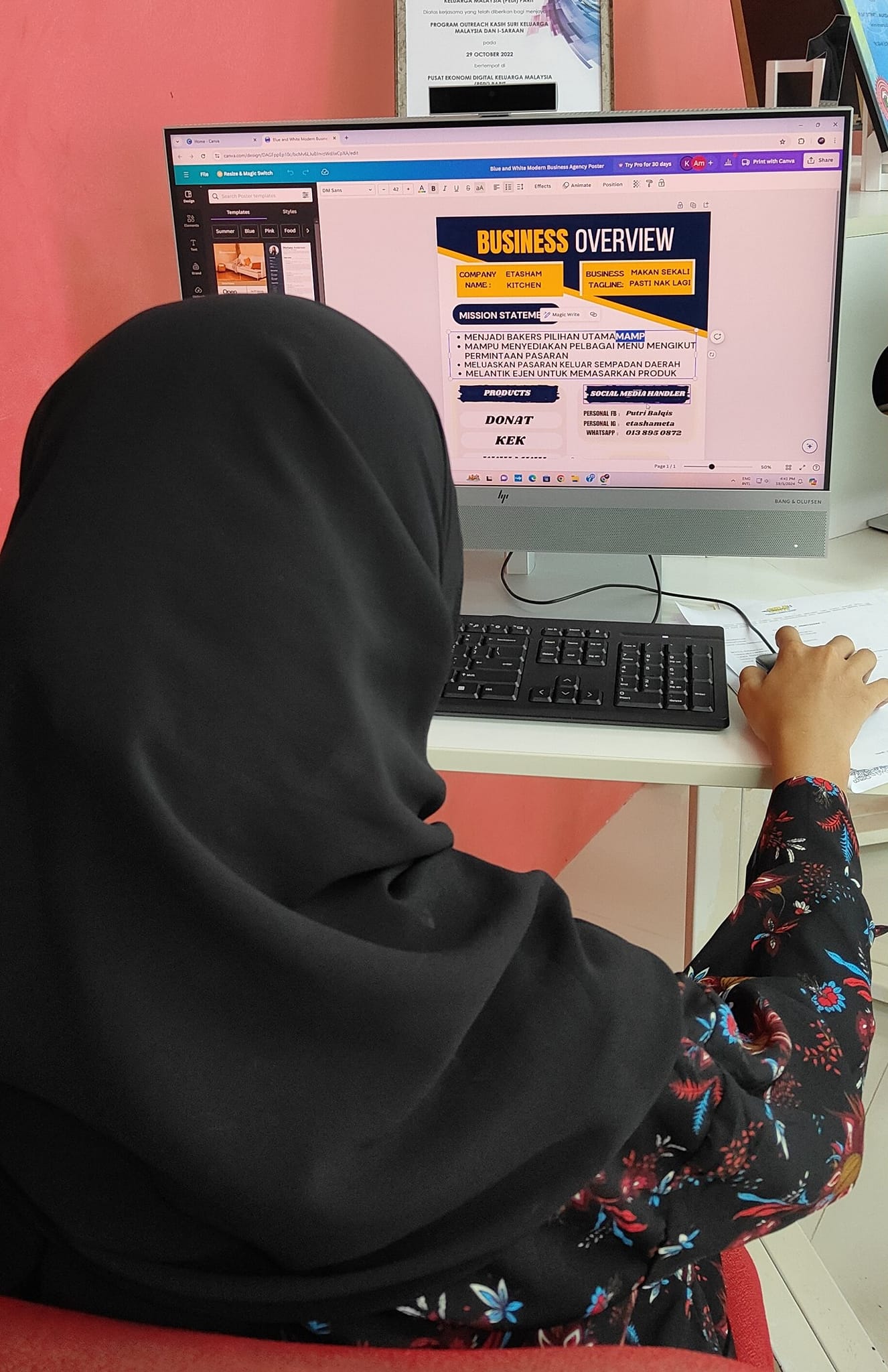 Kelas Bimbingan Rekabentuk Profil Perniagaan – NADI Parit